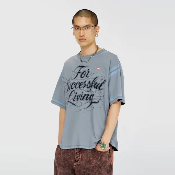 DIESEL® T-shirt With For Successful Living Print - Grey