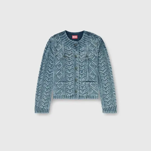 DIESEL® Collarless Denim Jacket - Blue