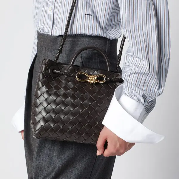 Bottega Veneta Small Woven Leather Bag - Brown