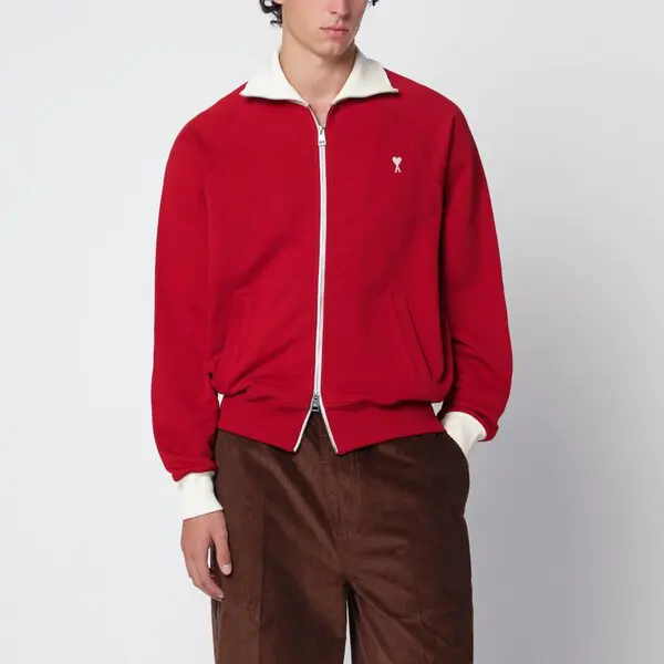 AMI Paris Ruby De Caur Cotton Sweatshirt - Red