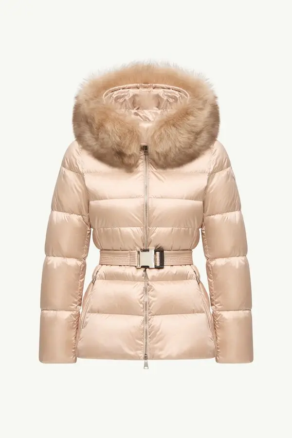 Moncler Cupidones Shearling-trimmed Short Down Jacket - Pink