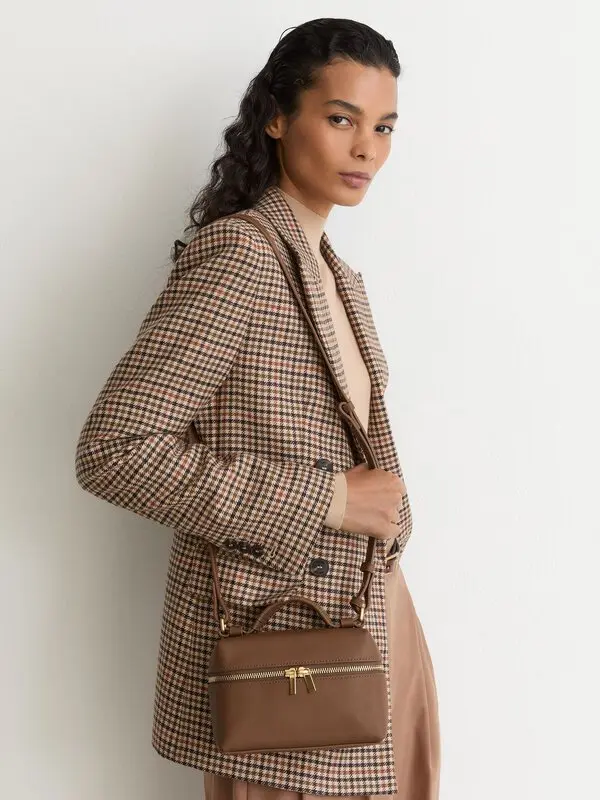 REISS Ines Leather Vanity Crossbody Bag