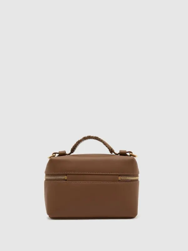 REISS Ines Leather Vanity Crossbody Bag
