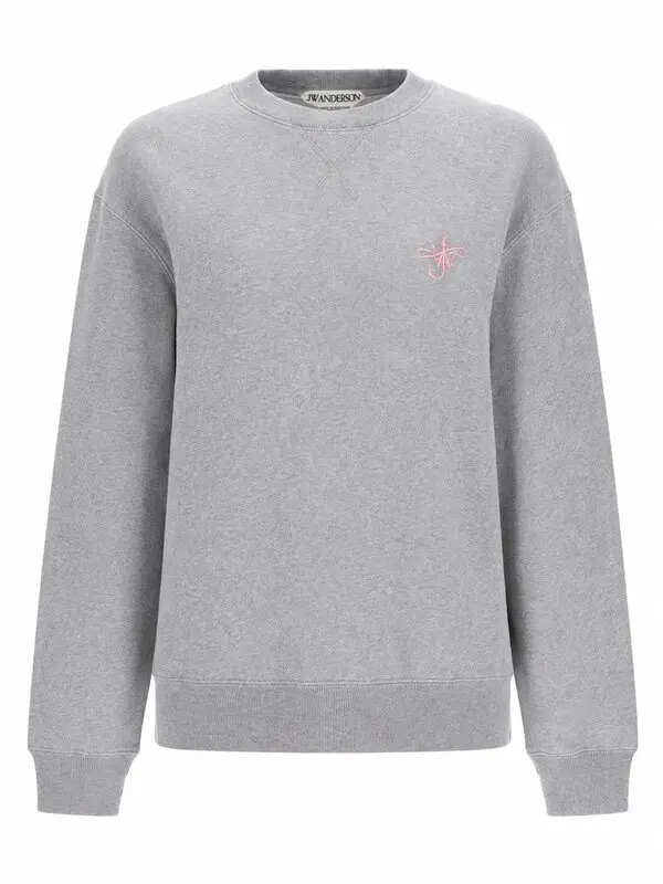 JW Anderson Felpa Con Logo Ricamato "anchor - Grey