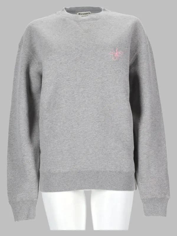 JW Anderson Embroidered Anchor Logo Sweatshirt - Grey
