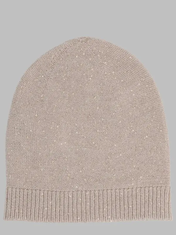 Fabiana Filippi Beanie In Wool, Silk, And Cashmere With Sequins