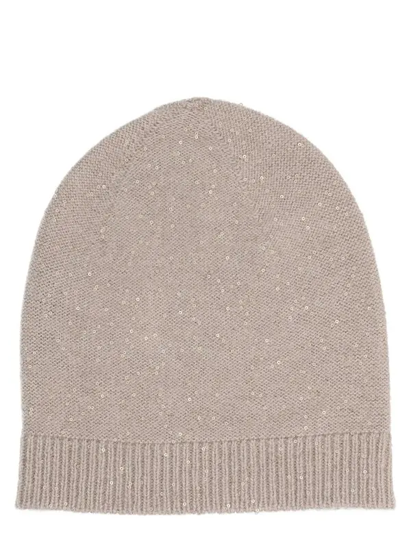 Fabiana Filippi Beanie In Wool, Silk, And Cashmere With Sequins