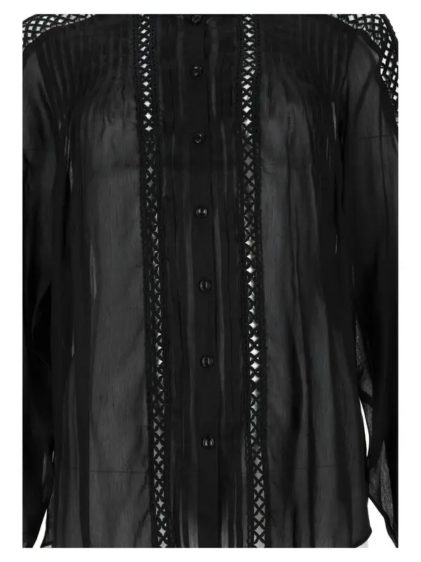 MARANT ETOILE Blusa "polda" Plissettata In Misto Lino