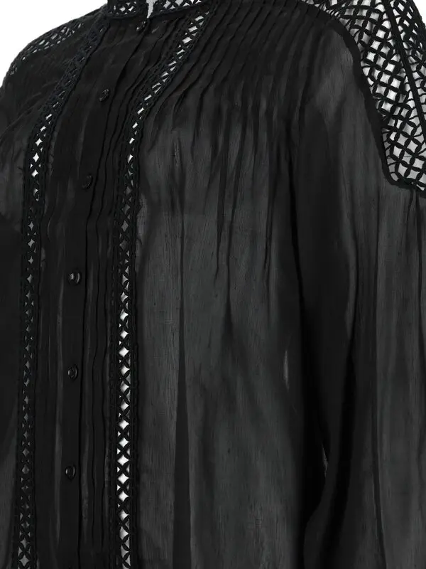 MARANT ETOILE Blusa "polda" Plissettata In Misto Lino