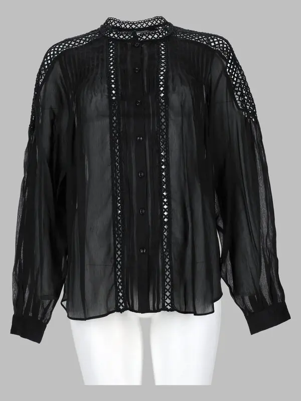 MARANT ETOILE Blusa "polda" Plissettata In Misto Lino