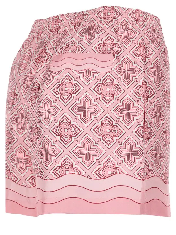 Casablanca Shorts In Seta Con Stampa Monogram