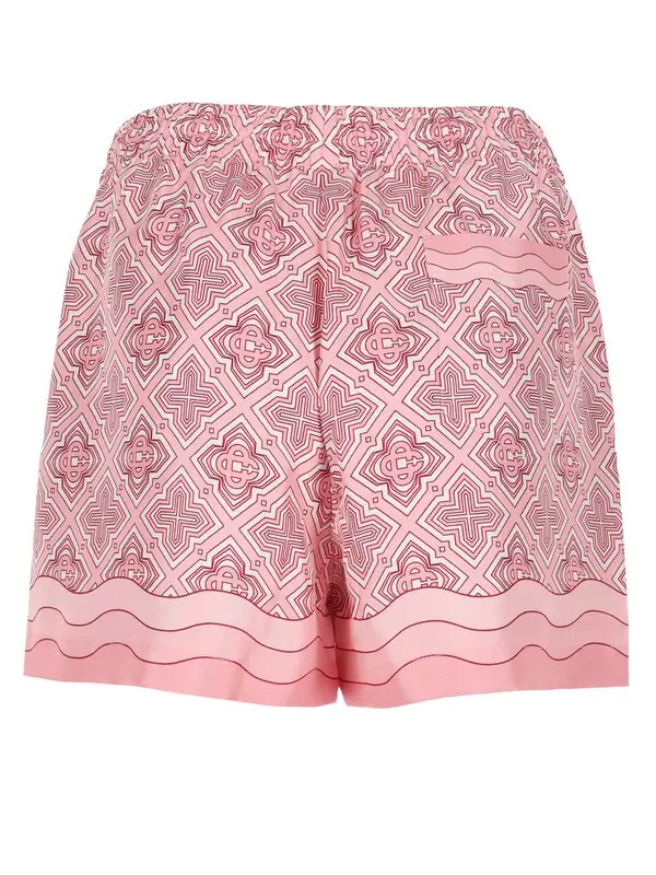 Casablanca Shorts In Seta Con Stampa Monogram