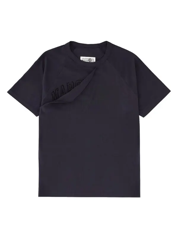 MAISON MARGIELA T-shirt Con Pannello Frontale - Blue