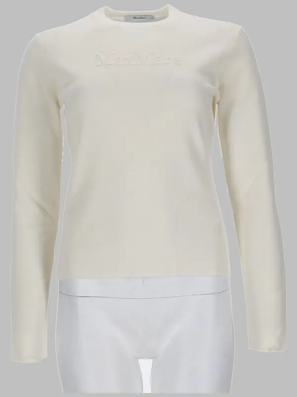 Max Mara Maglia In Filato Di Lana Con Logo A Rilievo