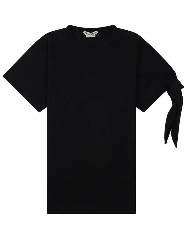 JW Anderson T-shirt Con Manica Annodata - Black