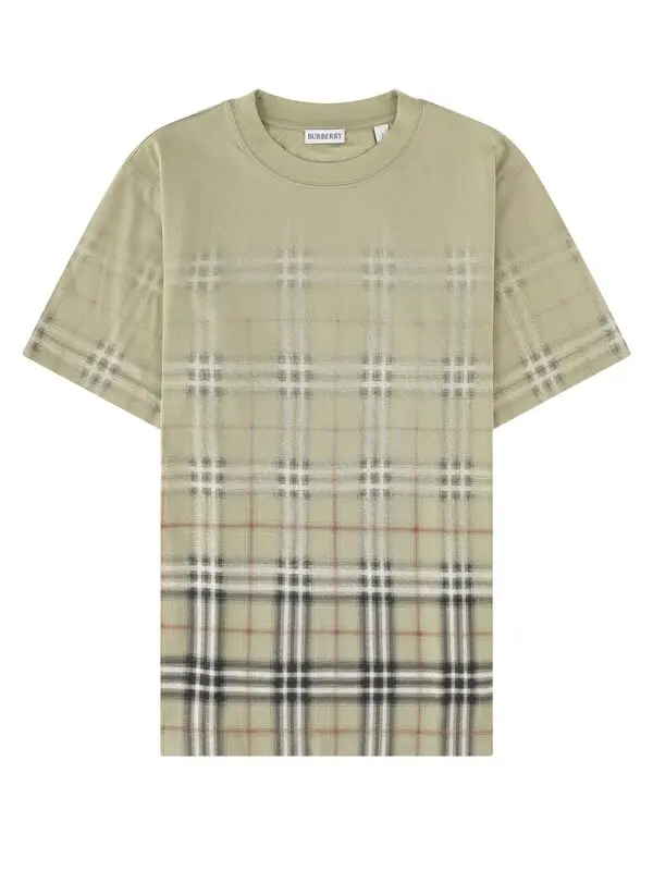 Burberry T-shirt Con Stampa Check - Beige