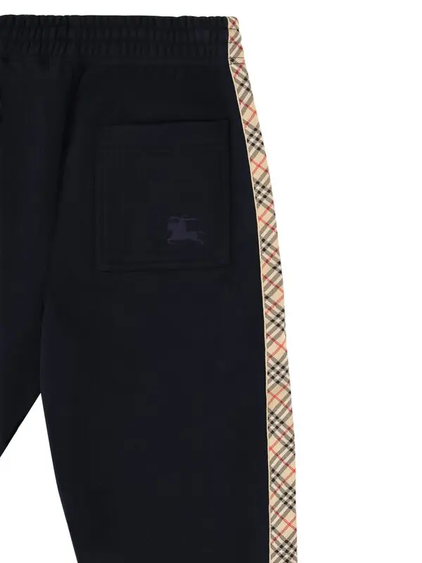 Burberry Pantalone Da Jogging In Cotone Con Finiture Check