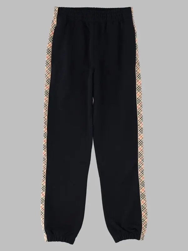 Burberry Pantalone Da Jogging In Cotone Con Finiture Check