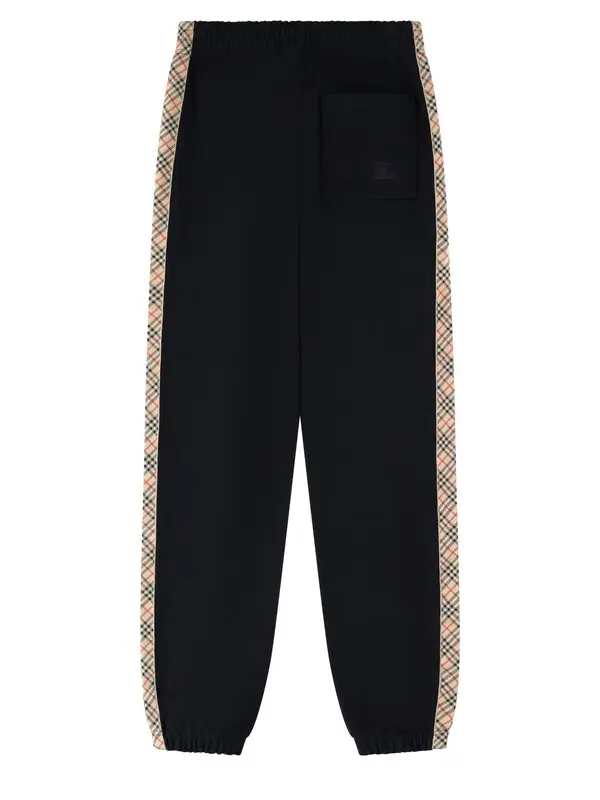 Burberry Pantalone Da Jogging In Cotone Con Finiture Check