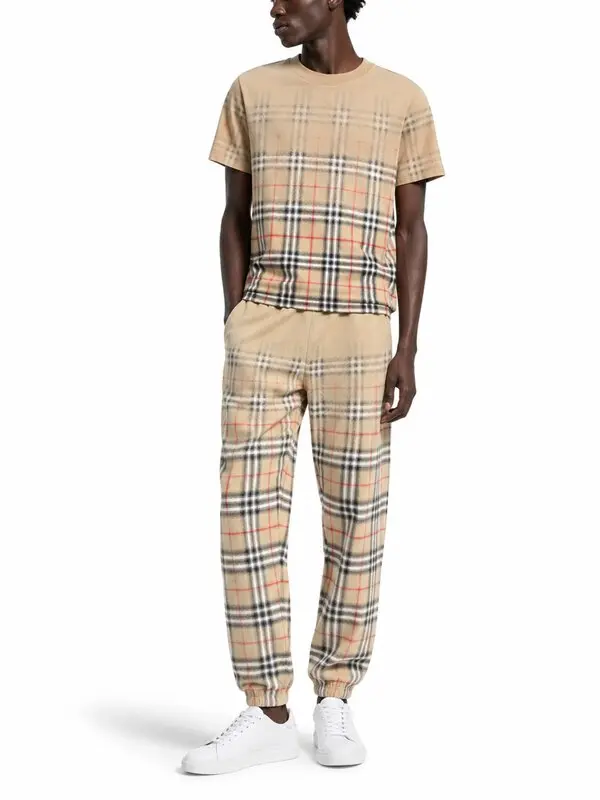 Burberry Pantalone Track Con Stampa Check