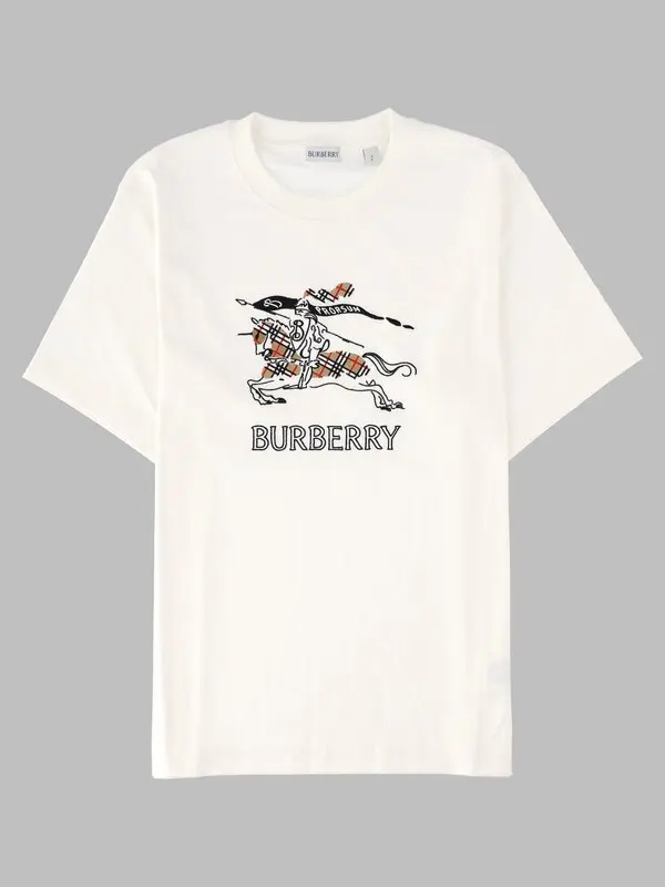 Burberry T-shirt In Cotone Con Knight Check