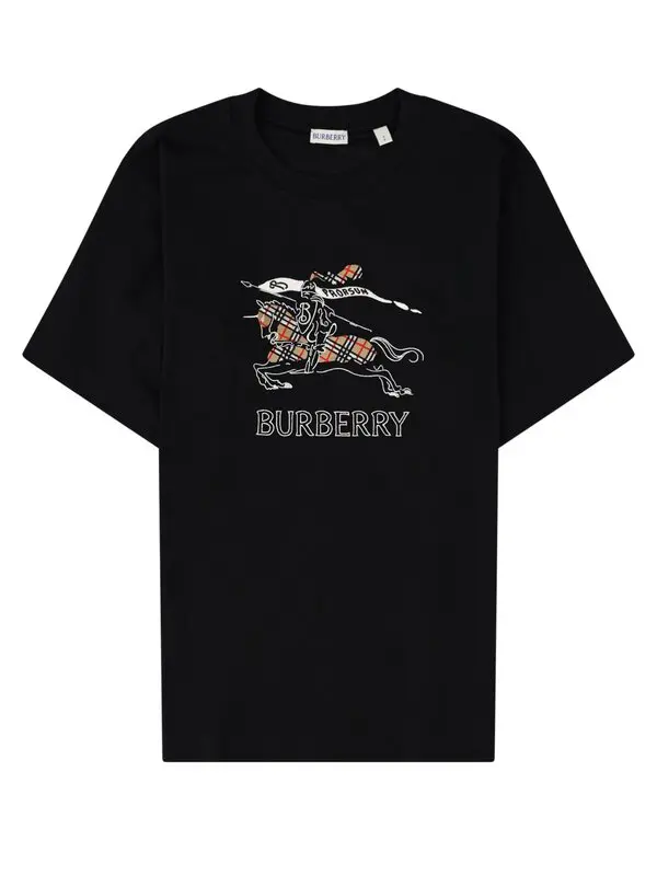 Burberry T-shirt In Cotone Con Knight Check