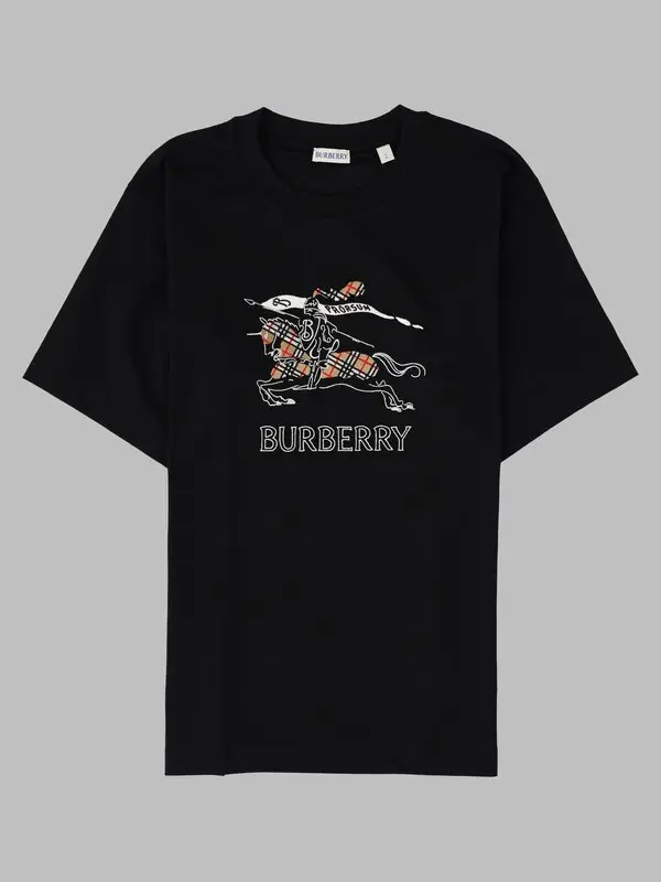 Burberry T-shirt In Cotone Con Knight Check