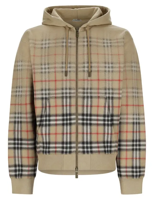Burberry Felpa Con Stampa Check