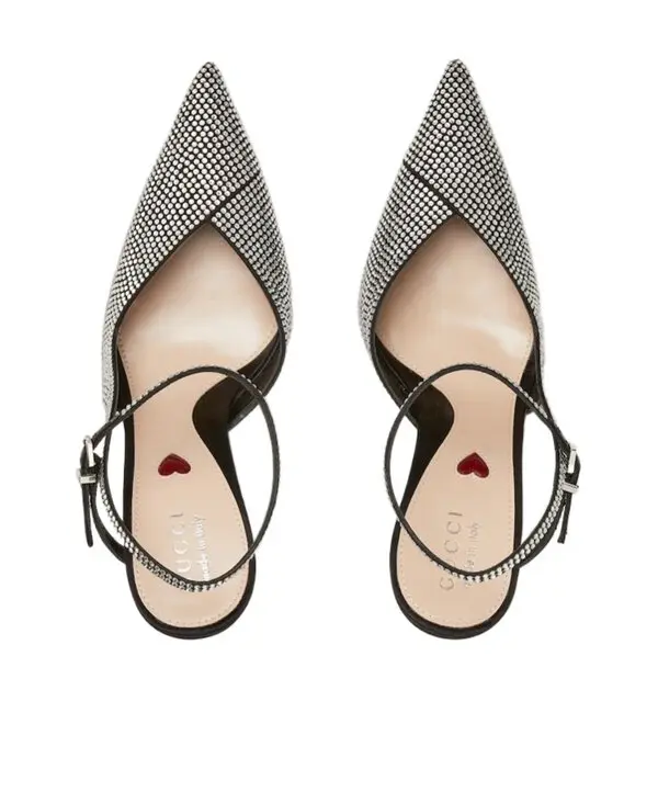 Gucci 105mm Crystal-embellished Slingback Pumps