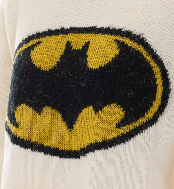ANIYE BY Batman Motif Crewneck Drop Shoulder Knit Sweater