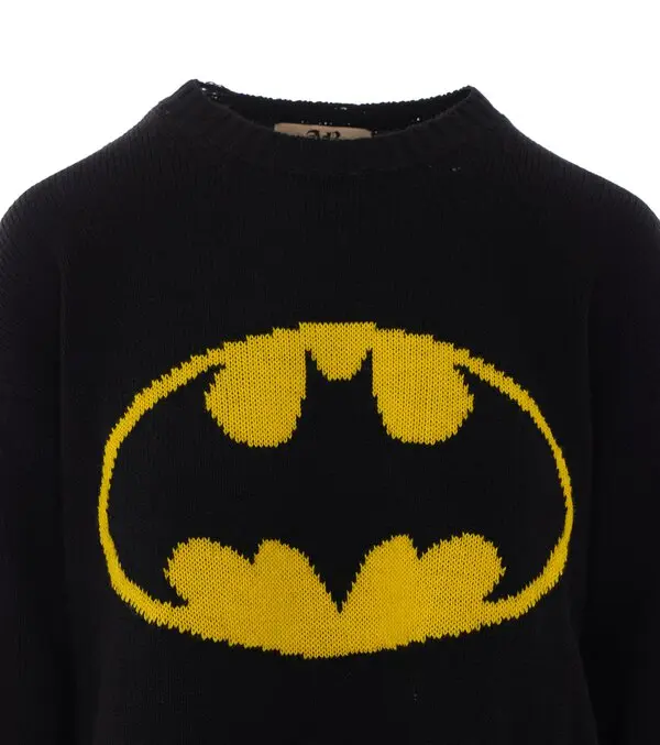 ANIYE BY Batman Motif Crewneck Dropshoulder Knit Sweater