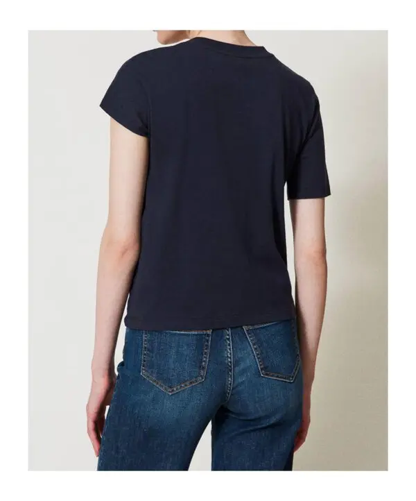 TWINSET One-shoulder Top With Logo Plaque