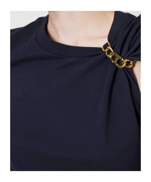 TWINSET One-shoulder Top With Logo Plaque