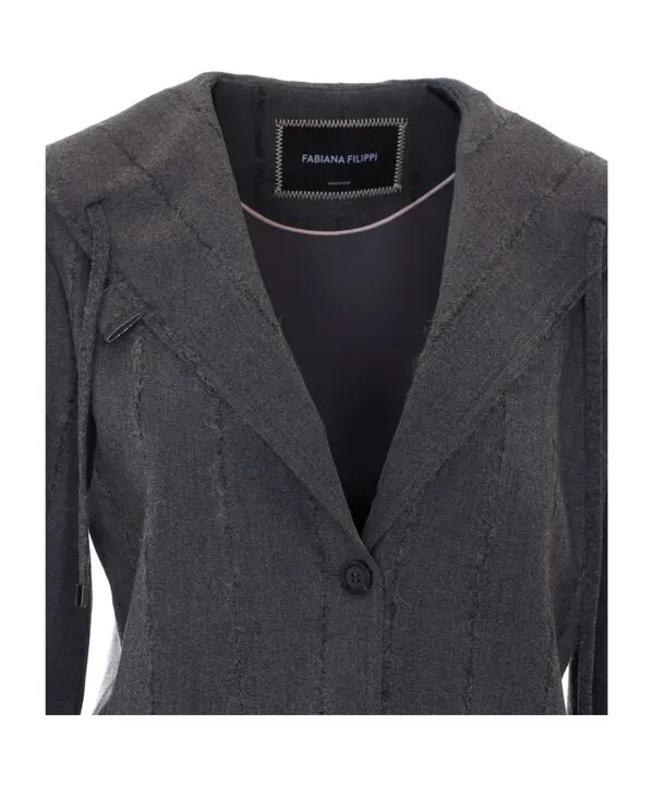 Fabiana Filippi Long Sleeve Hooded Blazer