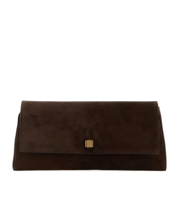 Khaite Audrey Foldover Clutch Bag - Black