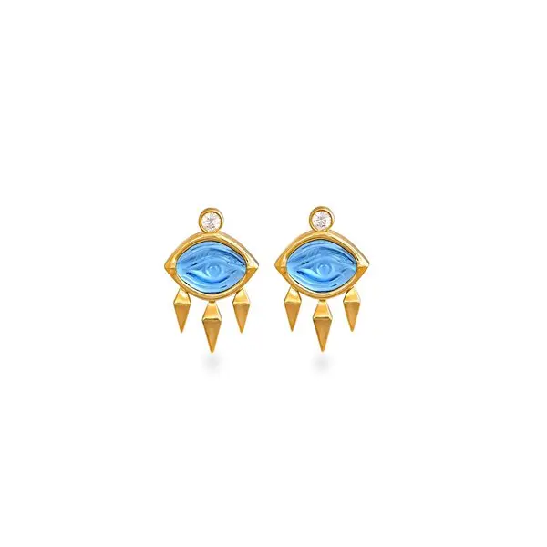 MYRTO KATRAMADOU JEWELLERY Aegean Eye Earrings - Blue