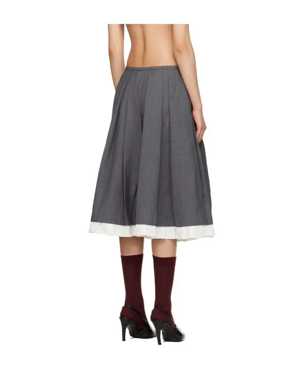 SHUSHU/TONG Ruffled Pleated Midi Skirt