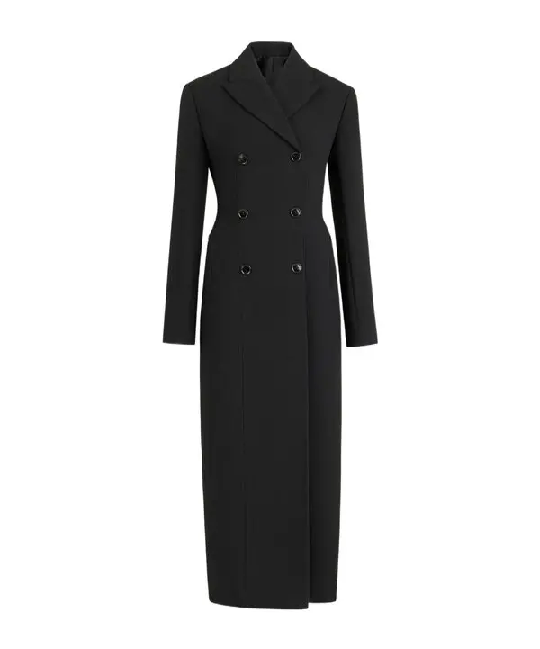 Alaïa Crepe Wool Tailored Coat - Black