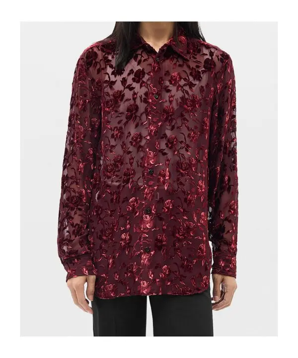 ANN DEMEULEMEESTER Andre Floral-devoré Shirt