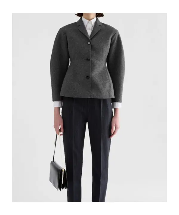 JIL SANDER Melange Wool Sculptural Jacket