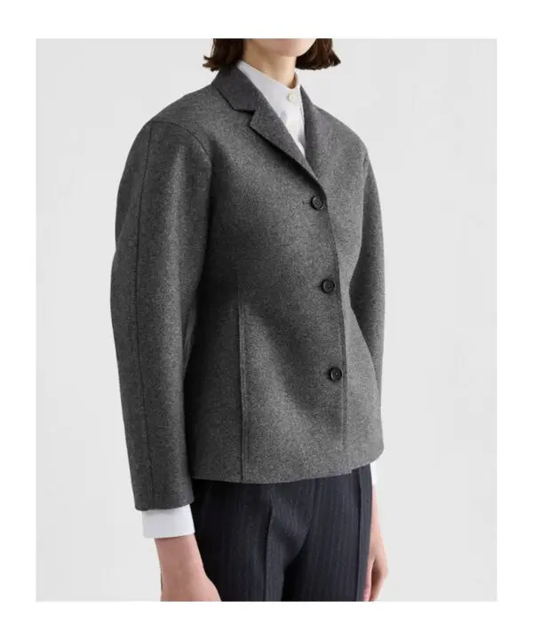 JIL SANDER Melange Wool Sculptural Jacket