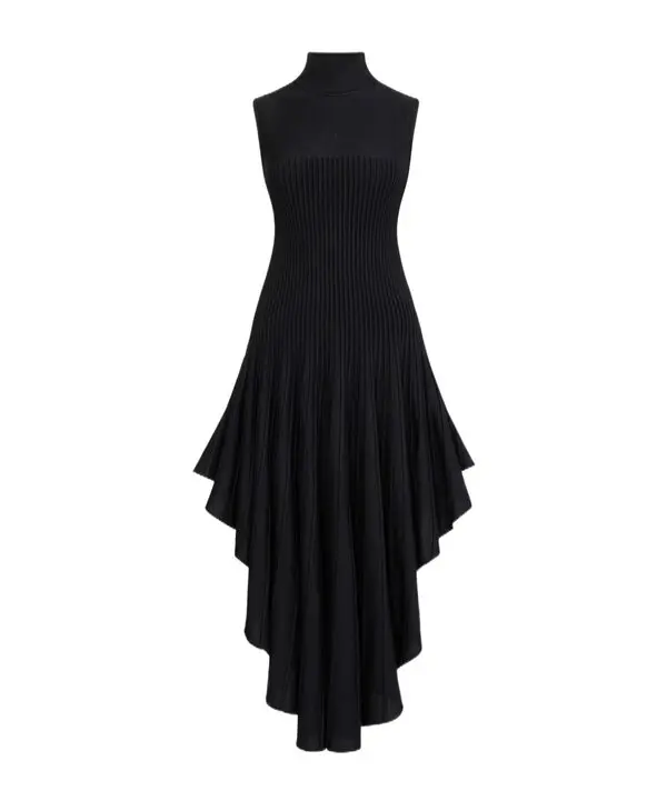 Alaïa Sculpting Asymmetric Hem Dress - Black