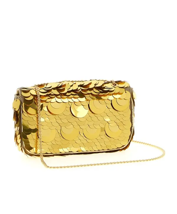 Rabanne Sequin-embroidered Shoulder Bag - Gold