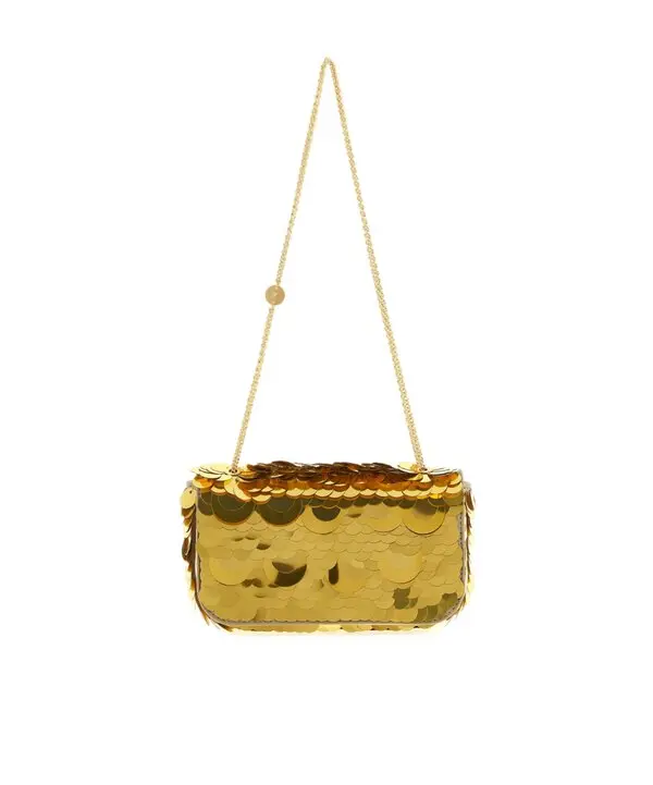 Rabanne Sparkle Sequin-embroidered Small Shoulder Bag - Golden