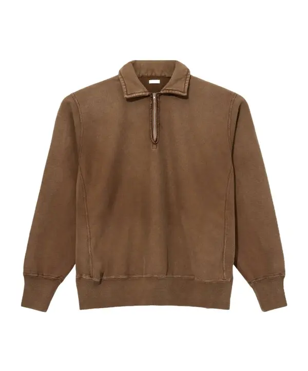 A.PRESSE Retro Half-zip Sweatshirt - Brown
