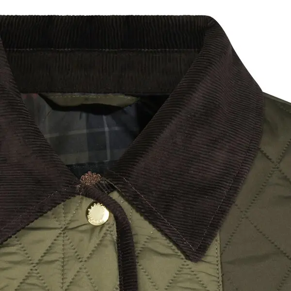 Barbour Corduroycollar Diamondquilted Cropped Jacket