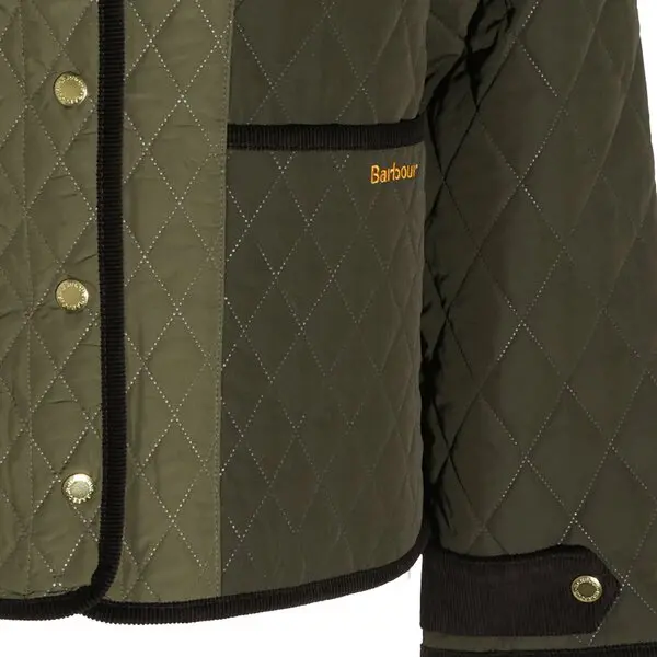 Barbour Corduroycollar Diamondquilted Cropped Jacket