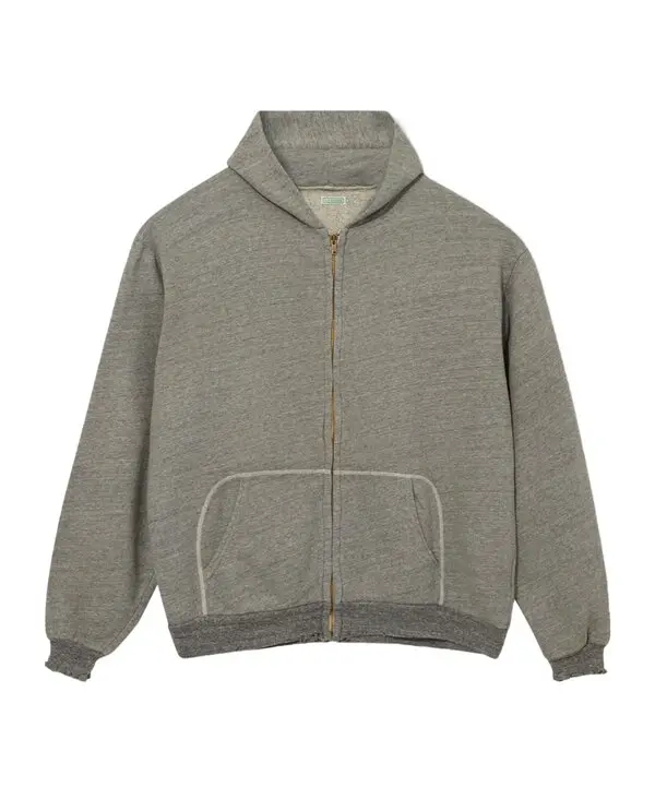 A.PRESSE Retro Lightweight Zip-up Hoodie - Grey