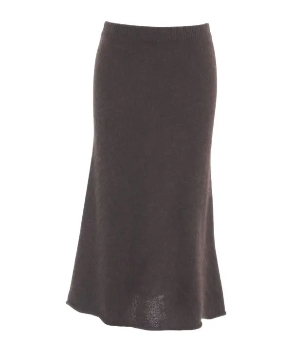ROBERTO COLLINA Knitted Midi Skirt - Black