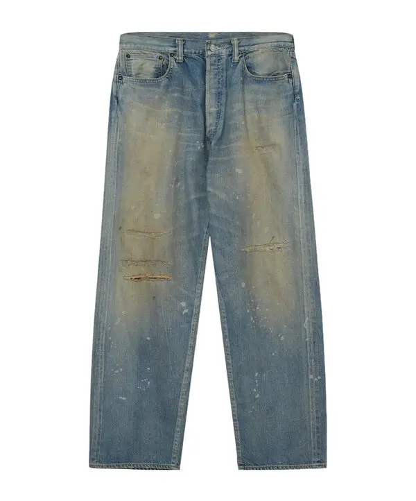 A.PRESSE Washed Wide-leg Jeans - Blue